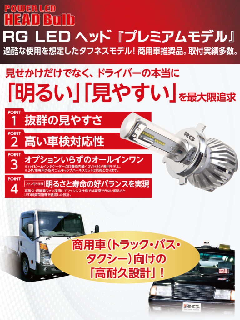 POWER LED HEAD BULB PREMIUM MODEL - RACING GEAR（RGレーシングギア）